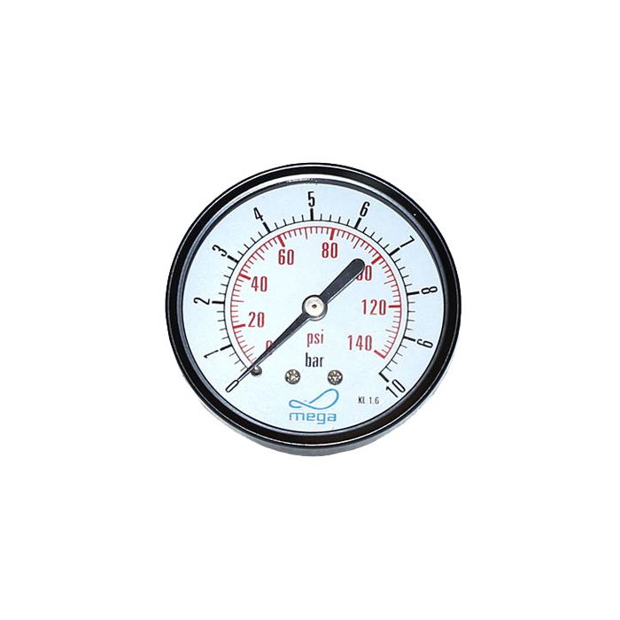Manometer 0 bis 10 bar axial 1/4" ø 63mm