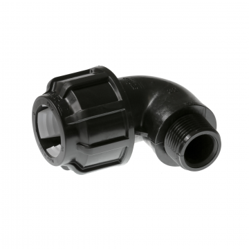 PVC Winkel 1" Innen-/Außengewinde mit Überwurf und 0-Ring