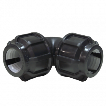 PE Winkel mit beidseitigem Klemmverbinder