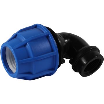 PE Winkel 90° Typ S16 DVGW Innengewinde / Klemmverbinder