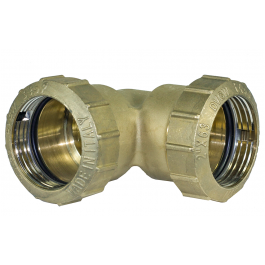 Messing PE Winkel 90° DVGW Edelstahlklemmring / Edelstahlkremmring