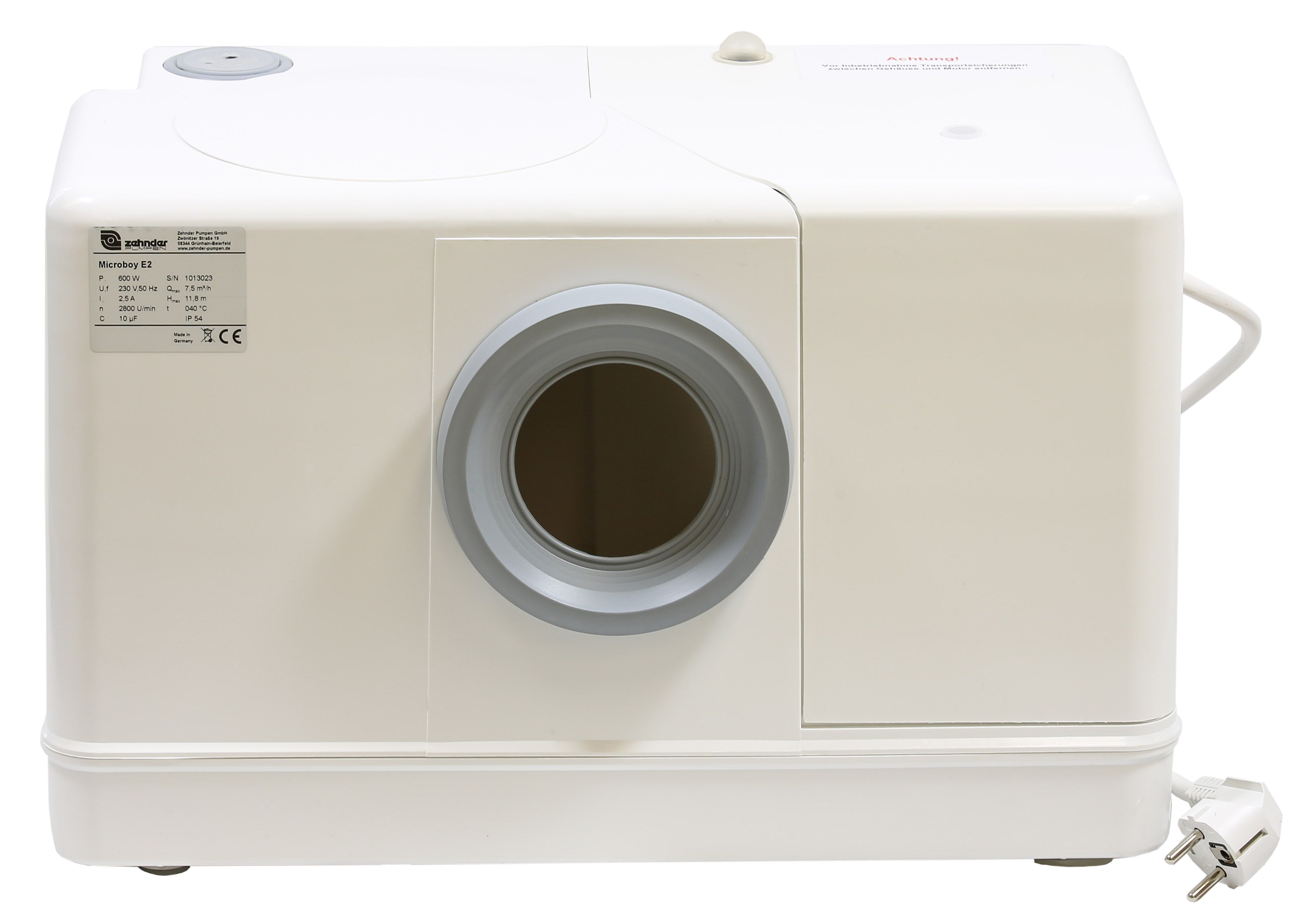 Fäkalien-Hebeanlage Zehnder Pumpen Microboy E2