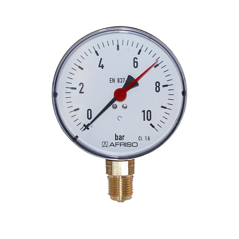 Manometer 0 bis 10 bar radial 1/2" ø 100mm