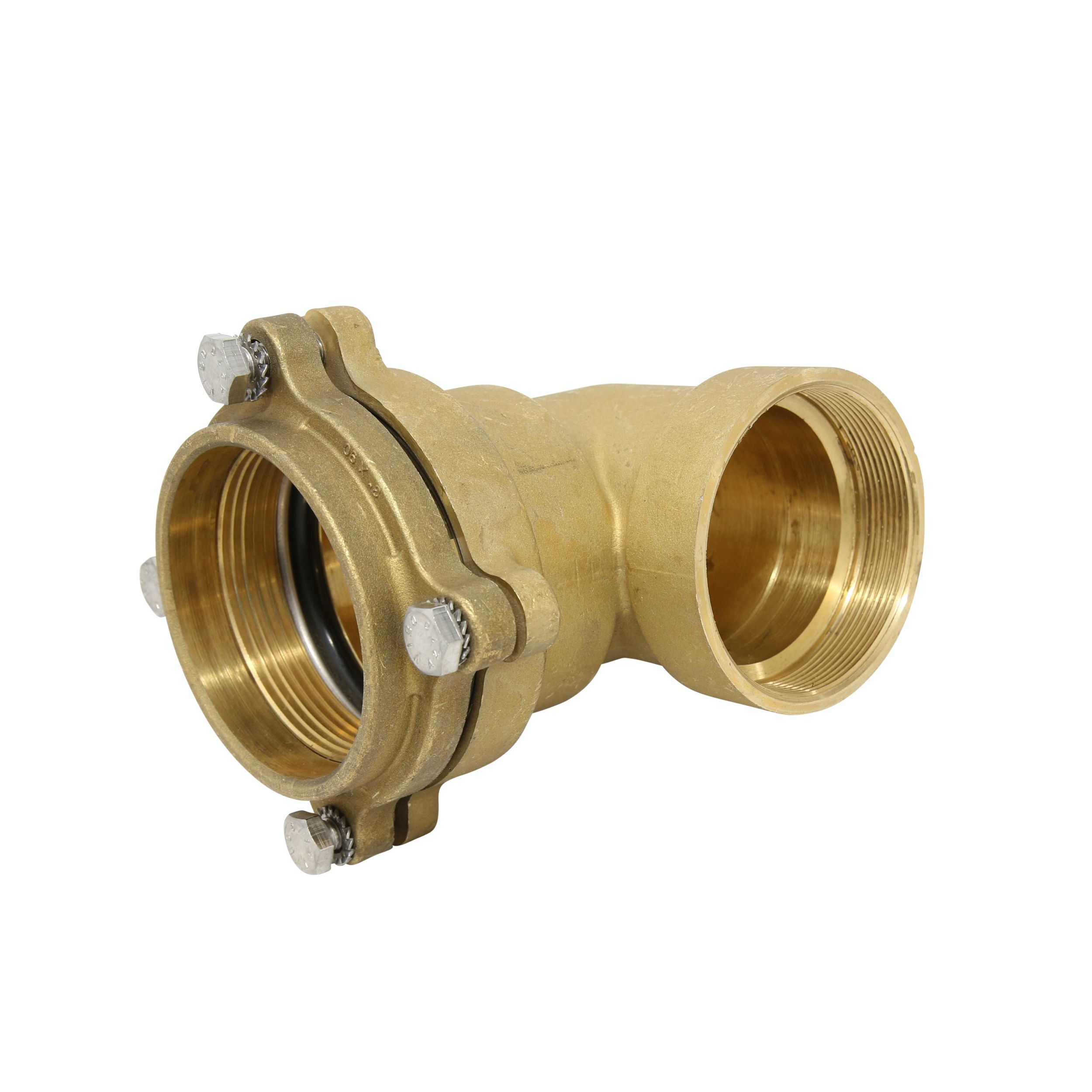 Messing PE Winkel 90° mit Flansch / Innengewinde