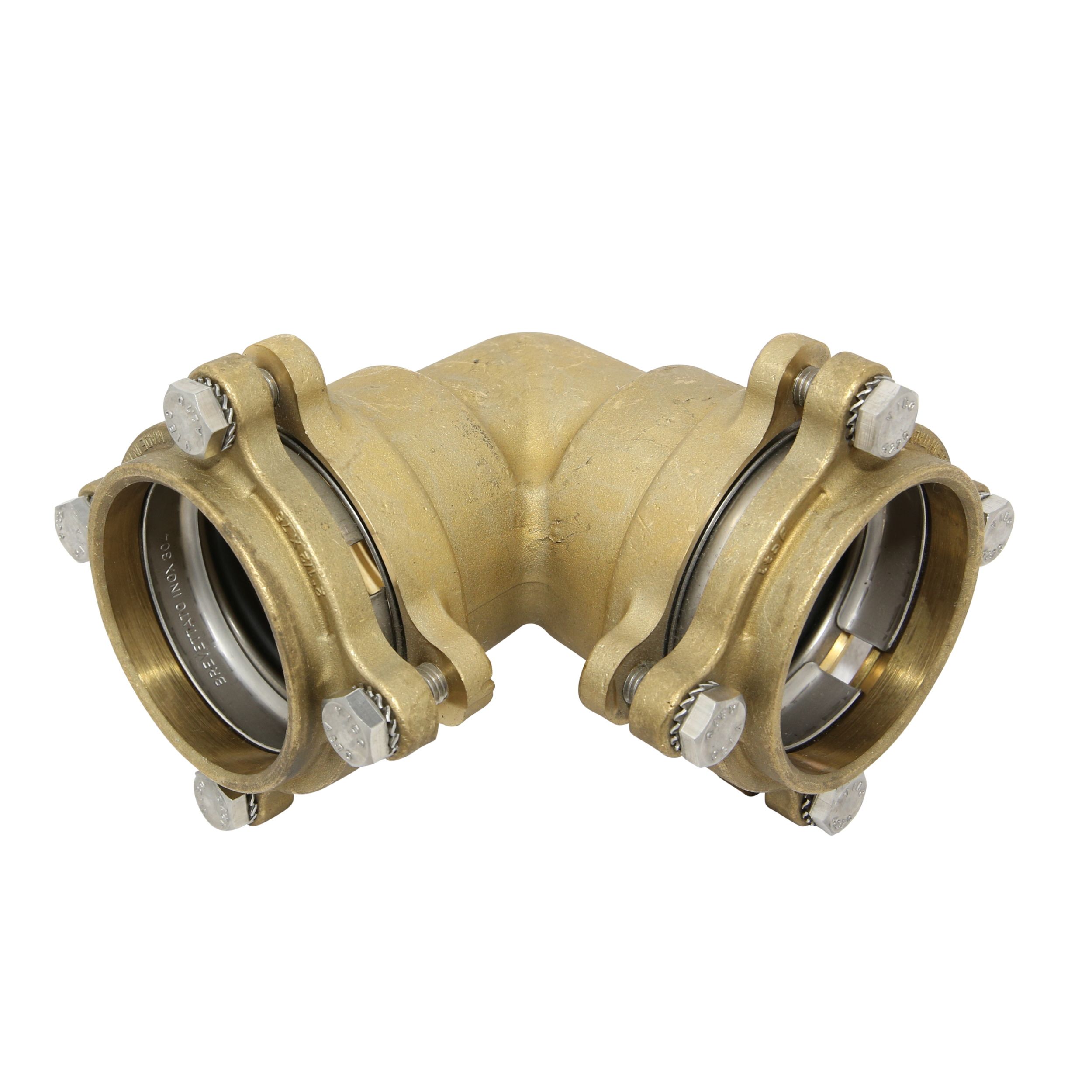 Messing PE Winkel 90° mit beidseitig Flansch