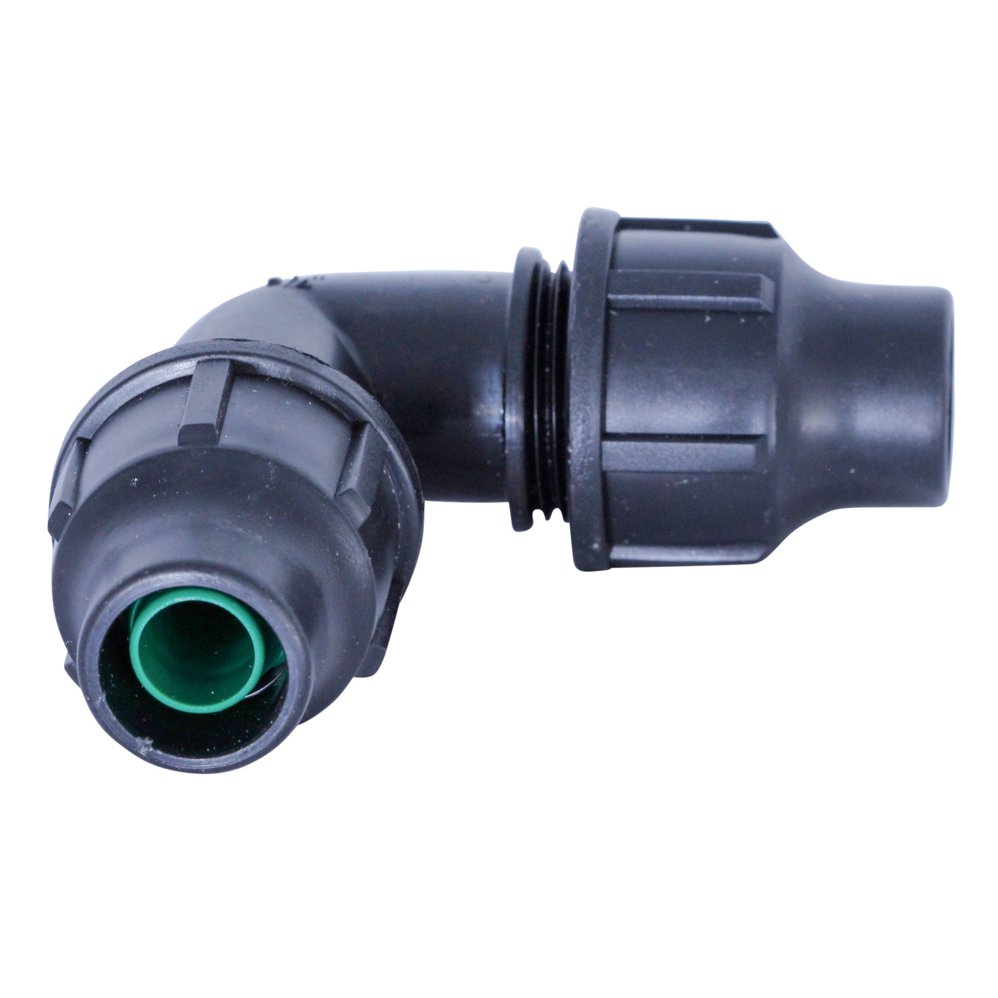 PE Winkel 13/16mm mit beidseitig Klemmverbinder