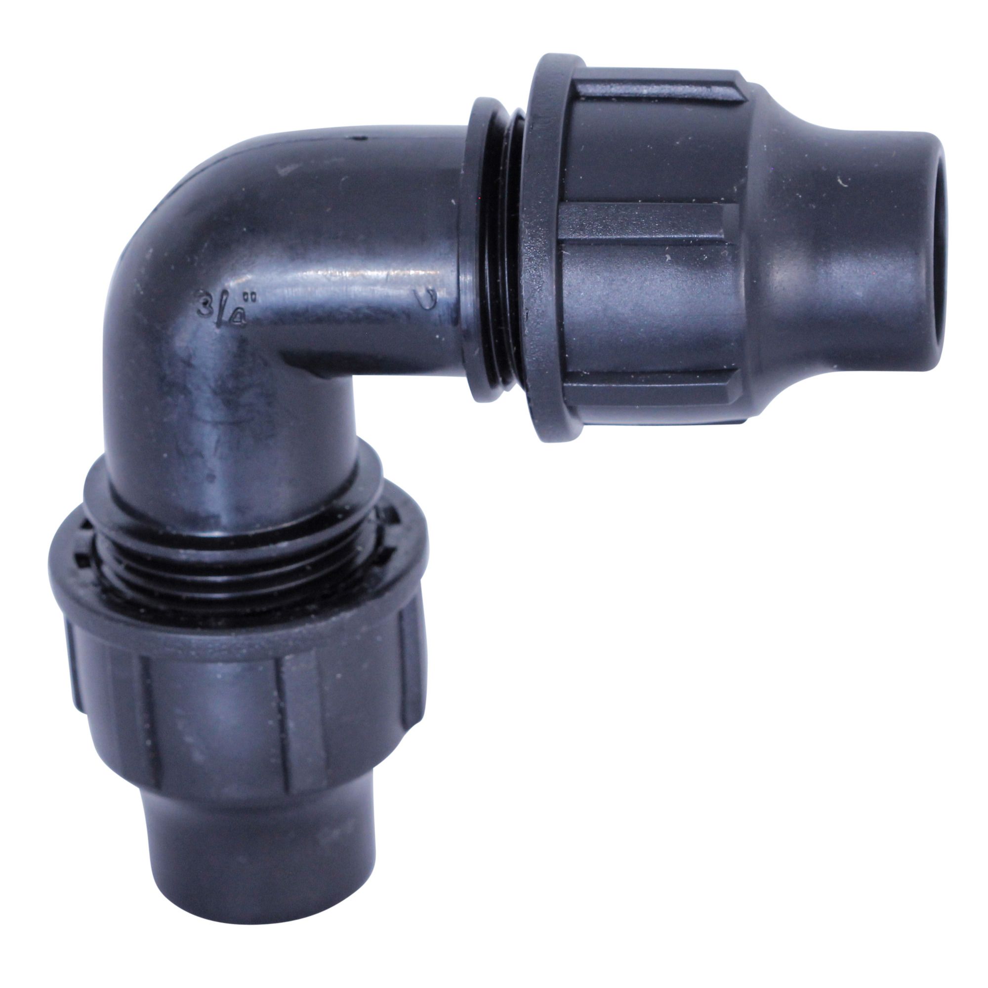 PE Winkel 13/16mm mit beidseitig Klemmverbinder